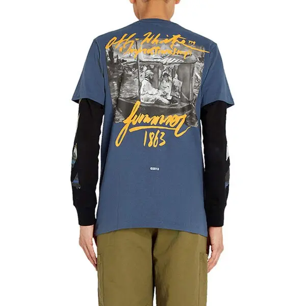 Off-White Cotton Short Sleeve Logo Normal Fit