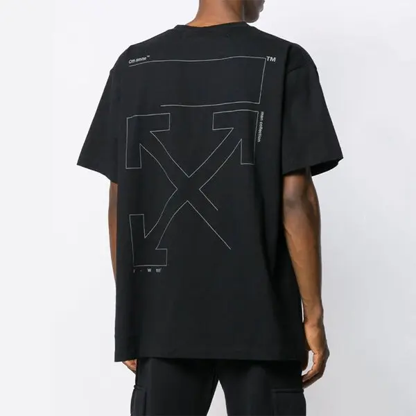 Off-White Unfinished Loose Round Neck Short Sleeve