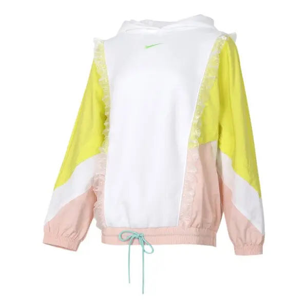 Nike Contrast Color Stitching Lace Fleece Lined Pullover Hoodie - Default Color
