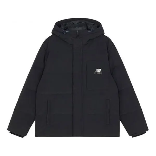 NEW BALANCE Logo Hooded Jacket Asia Sizing 'black - Black/white