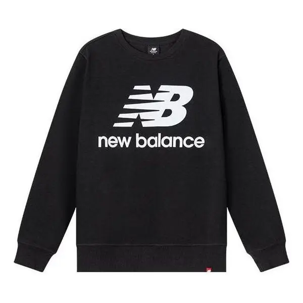 NEW BALANCE Stacked Logo Crew Sweatshirt - Black/white