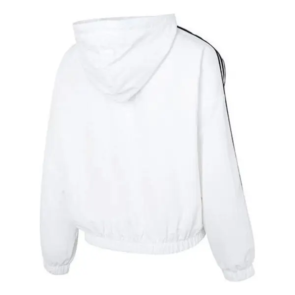 Adidas Essentials 3-stripes Woven Windbreaker Jacket - White/black