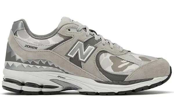 NEW BALANCE Bape X 2002r 'apes Together Strong Grey Camo' Sneakers - Gray/silver