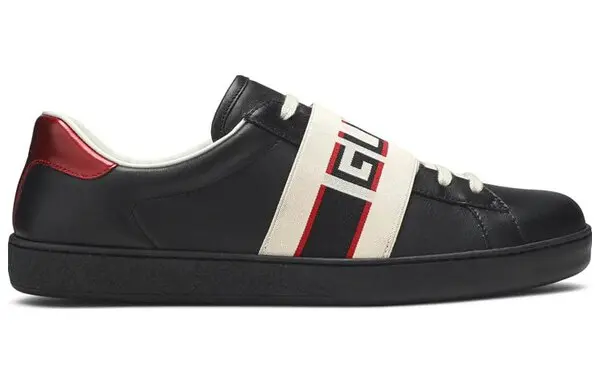 Gucci Ace Stripe Leather Low Top Sneakers