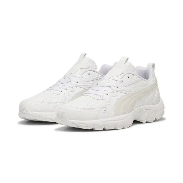 PUMA Milenio Tech Leather Sneakers - White/white/feather Grey