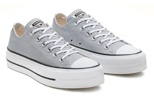 CONVERSE Chuck Taylor All Star Lift Low Sneakers - Gray/white