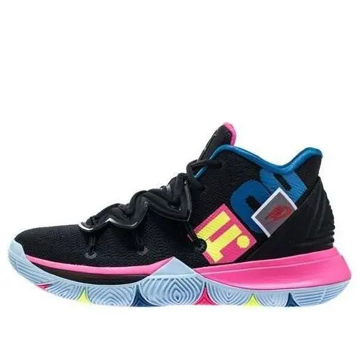 Nike Kyrie 5 Ep 'just Do It' Basketball Sneakers - Black/volt-hyper Pink