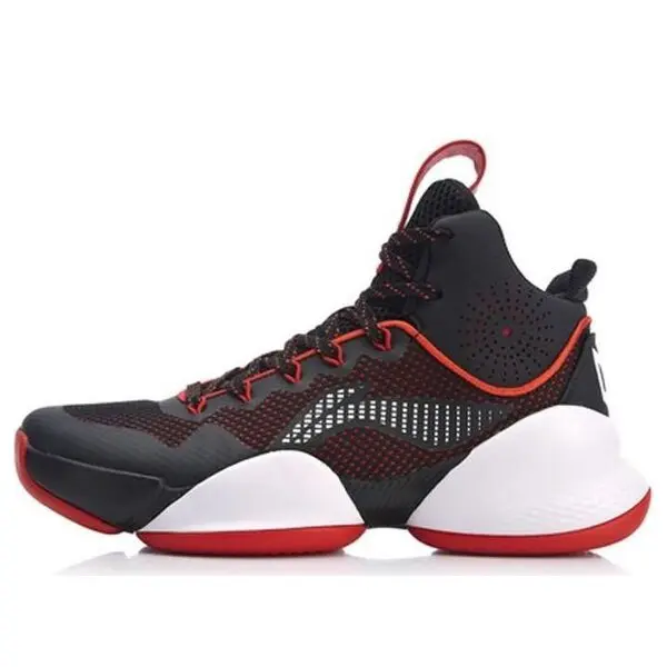 LI-NING Airstrike 5 High-top Basketball Sneakers - Black/red