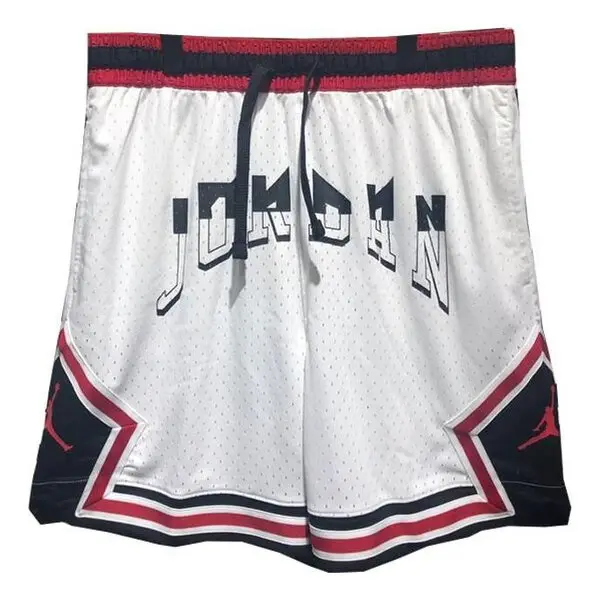 JORDAN Dri-fit Sport Diamond Shorts - White/red