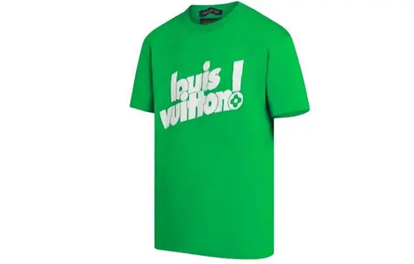 LOUIS VUITTON Round Neck Logo Alphabet Printing Classic Short Sleeve - Green