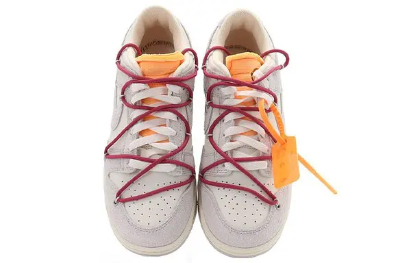 Nike X Off-white Dunk Low "lot 35 Of 50 - Gray/white