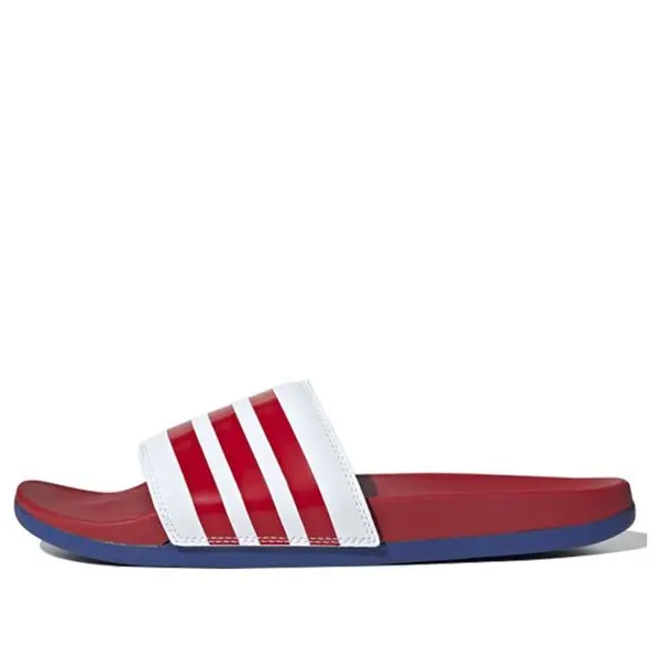 Adidas Adilette Comfort Slides - White/red/blue