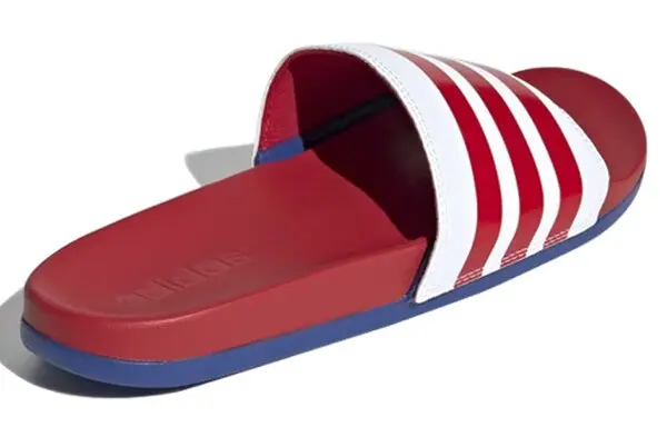 Adidas Adilette Comfort Slides - White/red/blue