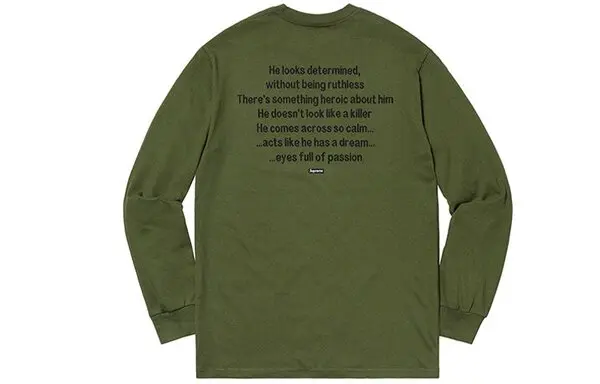 Supreme Fw18 The Killer L/s Tee Olive Bloody Twins Chow Yun Fat Printing Long Sleeves Olive - Green