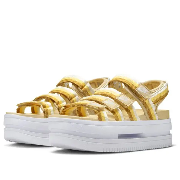 Nike Icon Classic Platform Sandals - White/yellow/orange