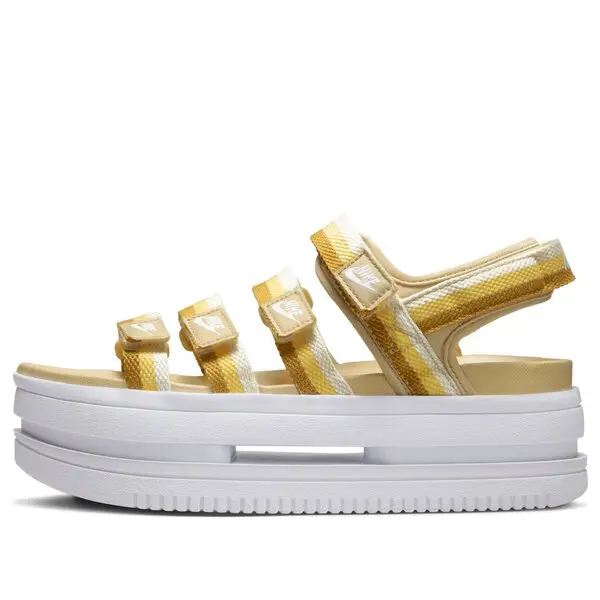 Nike Icon Classic Platform Sandals - White/yellow/orange