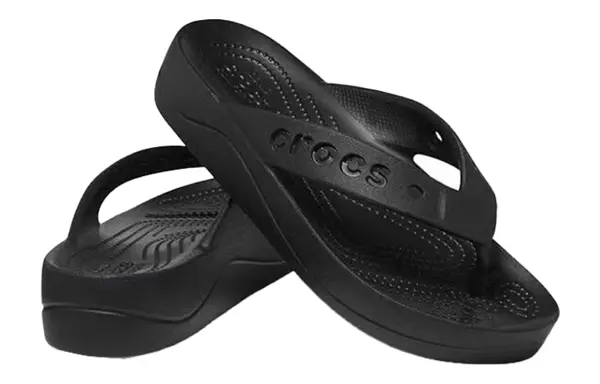 CROCS Baya Platform Cut Out Detail Flip Flops
