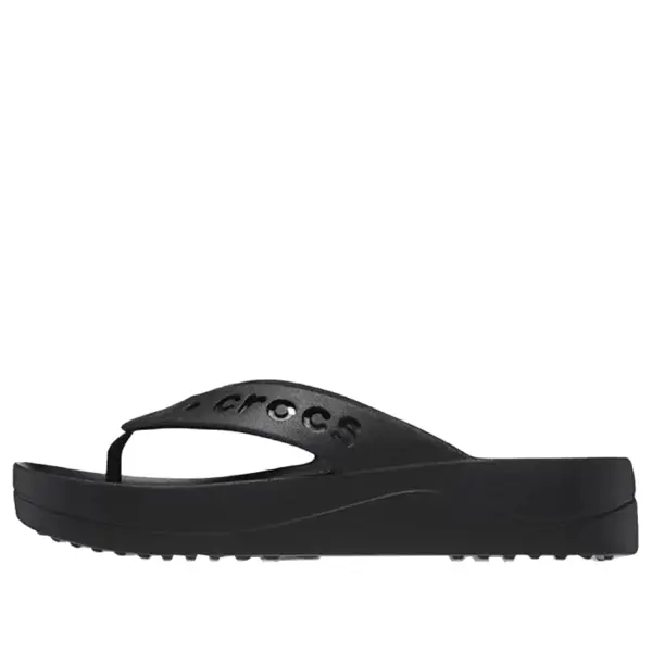 CROCS Baya Platform Cut Out Detail Flip Flops - Black