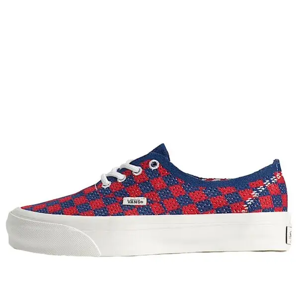 VANS Authentic Checkerboard Lace Up Sneakers - Red/blue