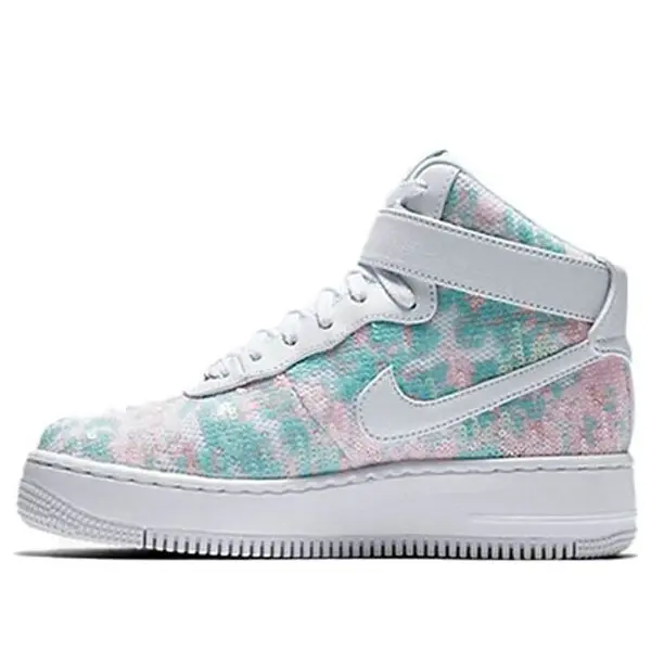 Nike Force 1 Upstep Hi Lx Sequin Fabric Sneakers - White