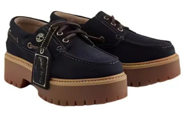 Timberland C.f. Stead Indigo Suede Platform Boat Shoes - Navy/brown