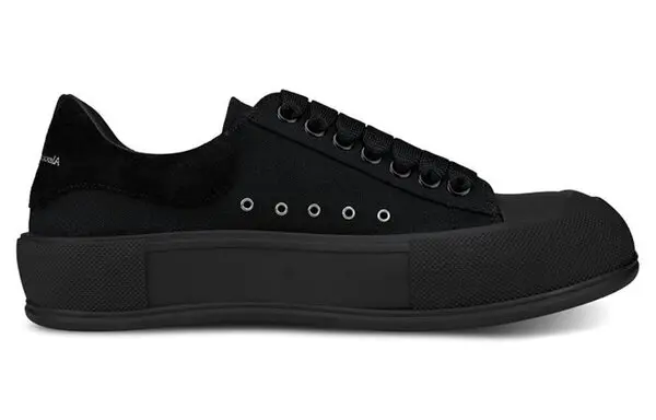 Alexander McQueen Deck Skate Plimsoll Lace Up - Black/black/black