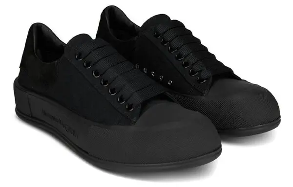 Alexander McQueen Deck Skate Plimsoll Lace Up - Black/black/black