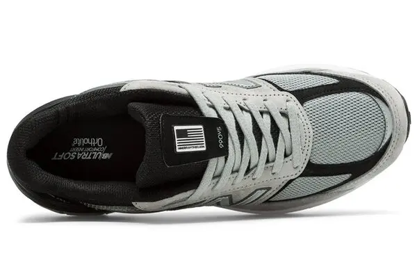 NEW BALANCE 990v5 Made In Usa "kool Grey" Sneakers - Blackgray