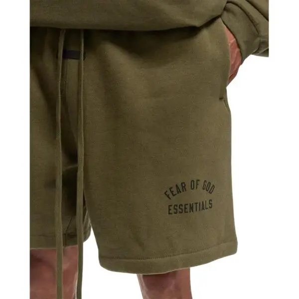 Fear Of God Fleece Soccer Short - Olive Green