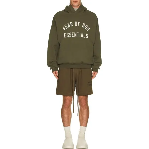 Fear Of God Fleece Soccer Short - Olive Green
