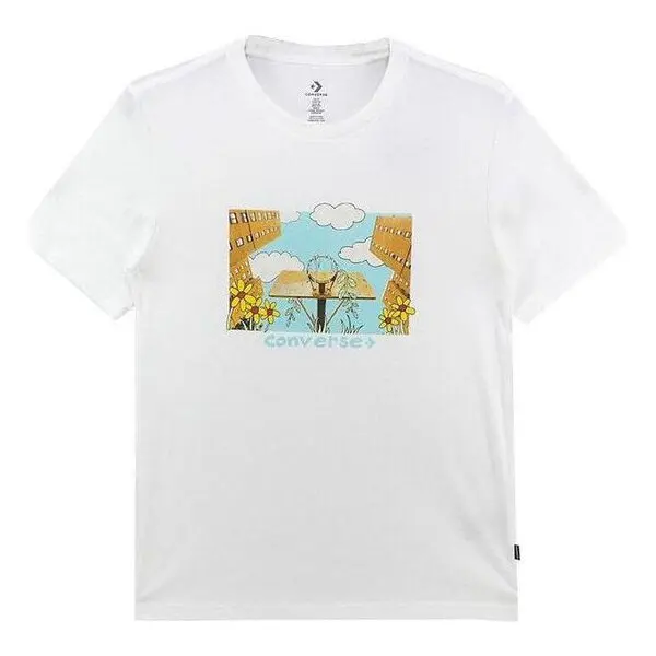 CONVERSE Overgrown Hoops T-shirt Asia Sizing - White