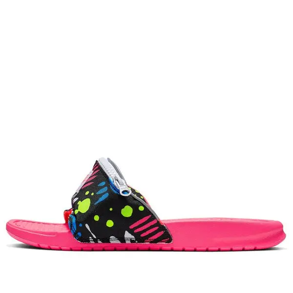 Nike Benassi Jdi Print Slide 'fanny Pack - Pink/black