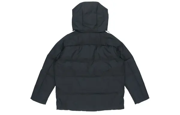 Adidas Down Jacket With Hood And Signature Stripes - Default Color
