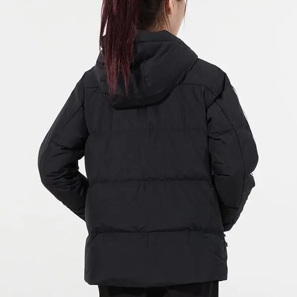 Adidas Down Jacket With Hood And Signature Stripes - Default Color