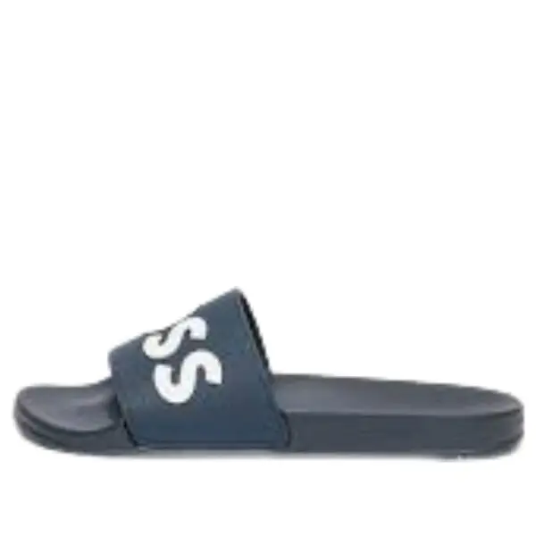 Hugo Boss Raised Slides - Dark Blue/white