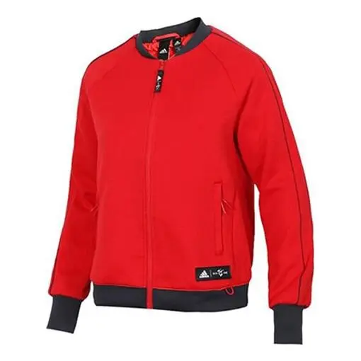 Adidas Cny Jkt Kn Bomb Contrasting Colors Athleisure Casual Sports Jacket - Red