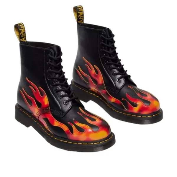 Dr. Martens 1460 Pascal Arcadia Boots With Flame Detailing