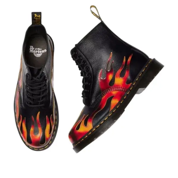 Dr. Martens 1460 Pascal Arcadia Boots With Flame Detailing