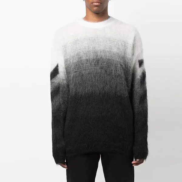 Off-White Gradient Wool Pullover Sweater - Black