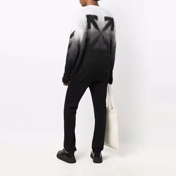 Off-White Gradient Wool Pullover Sweater - Black