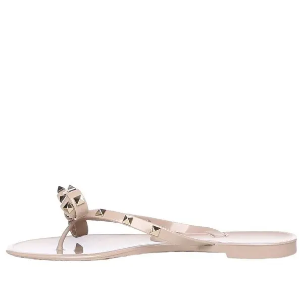Valentino Garavani Rockstud Thong Sandals - Beige
