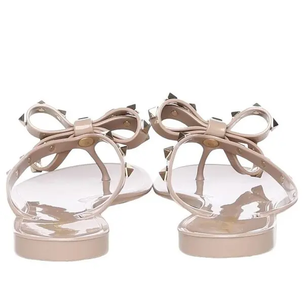 Valentino Garavani Rockstud Thong Sandals - Beige