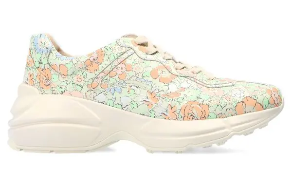 Gucci Rhyton "liberty London" Floral Sneakers - Green