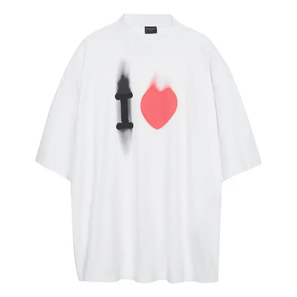 Balenciaga I Love" Graphic Print T-shirt - White