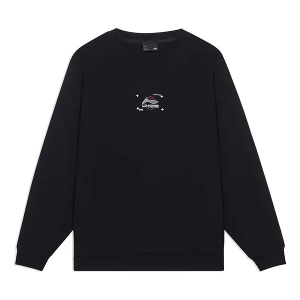 LI-NING Logo Print Classic Pullover - Black/white