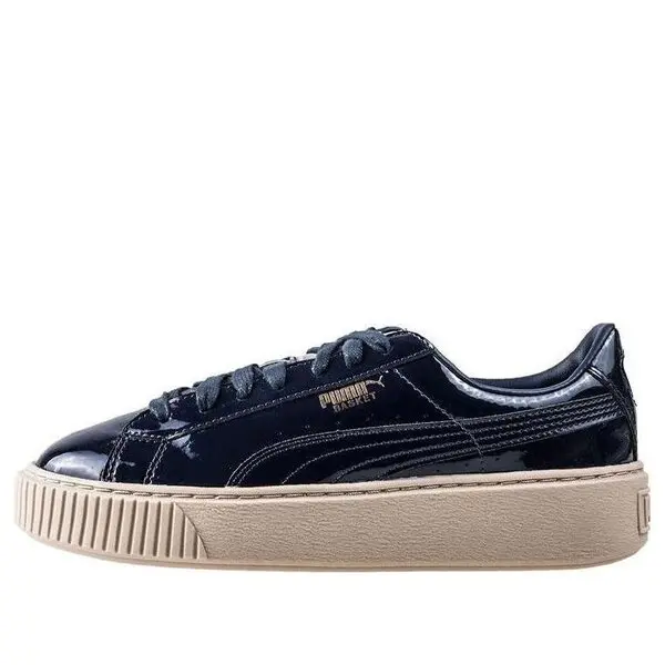 PUMA Basket Platform Patent Sneakers - Black