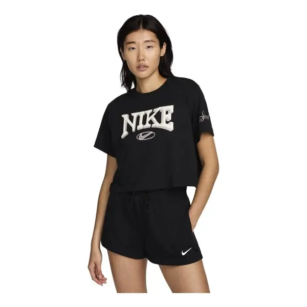 Nike Loose Short-sleeve Cropped T-shirt - Black