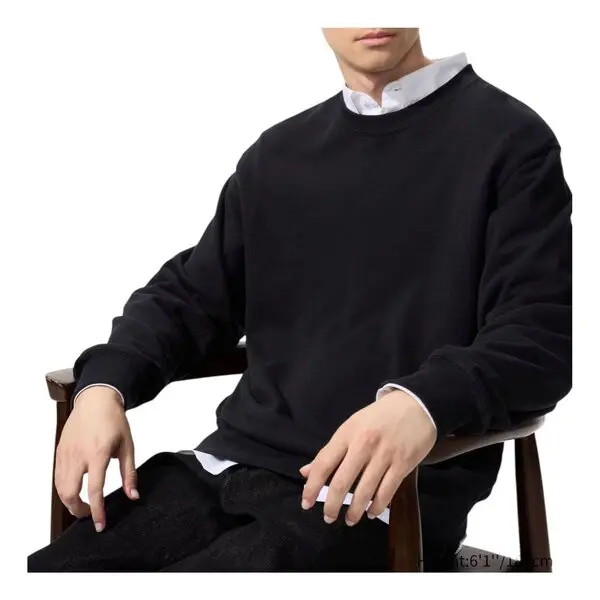 Uniqlo Crewneck Sweatshirt With Ribbed Cuffs