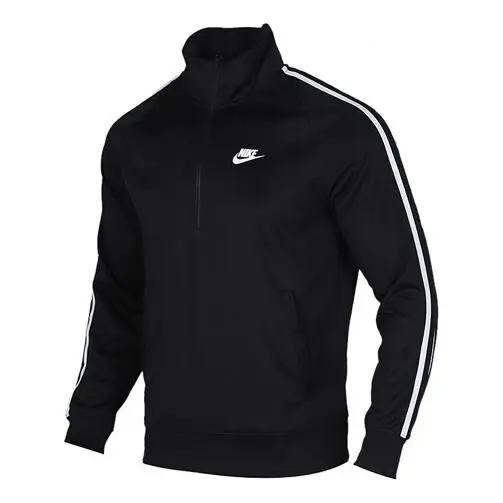 Nike Half Zip Stand Collar Pullover - Black