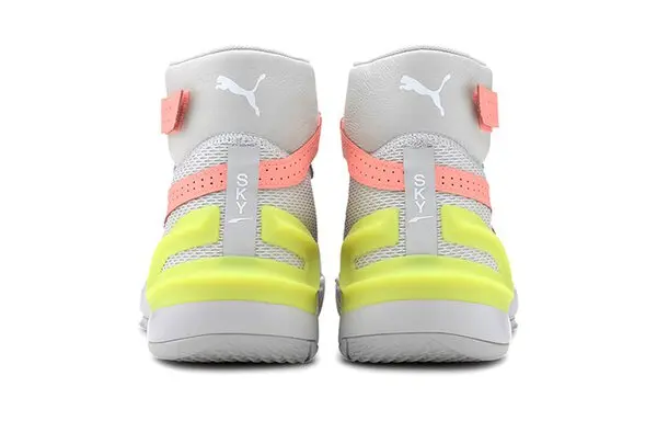 PUMA Sky Modern High Top Sneakers - White/yellow/pink